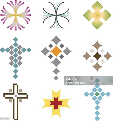 Kreuz Vektor Symbole Stock Vektor Art Und Mehr Bilder Von Auferstehung Religion Auferstehung