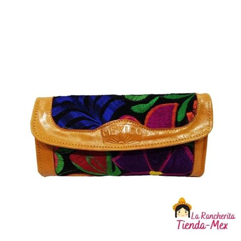 Cartera De Piel Para Dama Bordada Fabricación Artesanal