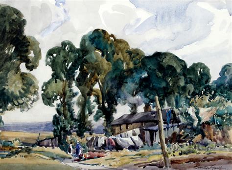 Bonhams Alexander Carruthers Gould British 1870 1948 Trees And Cottages With Women By A