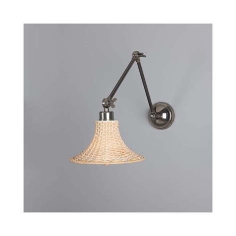 SAVANNAH Bell Rattan Adjustable Wall Light 24cm Antique Silver