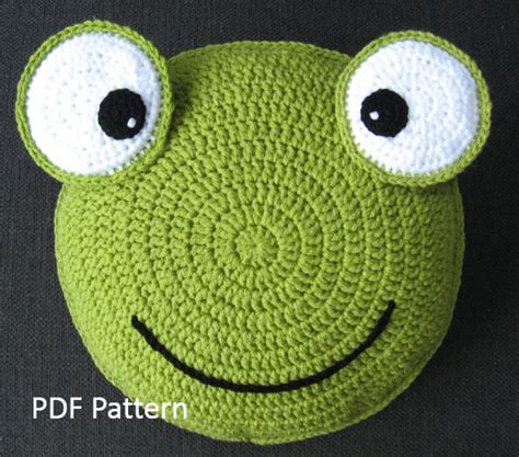 Frog Pillow Cushion Crochet Pattern Crochet Patterns For Etsy Israel