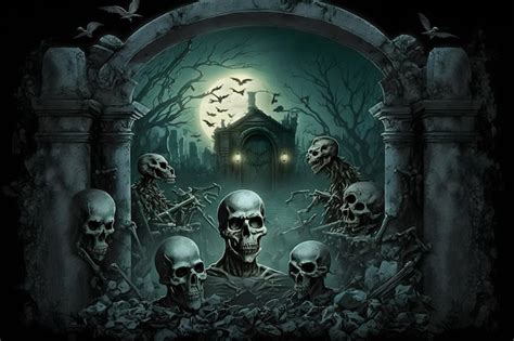 Premium Ai Image Scary Halloween Background Generative Ai