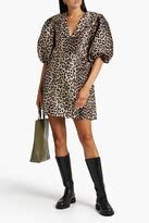 Ganni Leopard Jacquard Mini Dress ShopStyle
