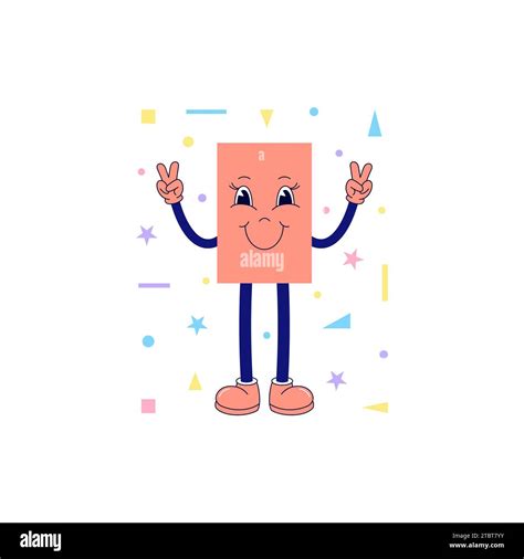 Rectangle In A Funny Cartoon Style Simple And Cute Educational