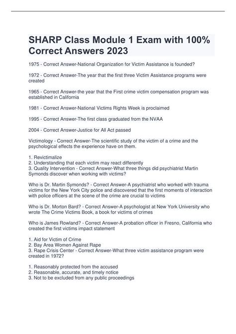 sharp class module 1 exam with 100 correct answers 2023 sharp