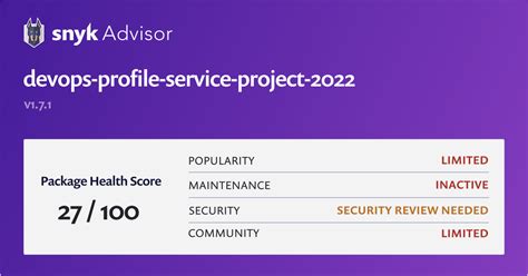 Devops Profile Service Project 2022 Python Package Snyk