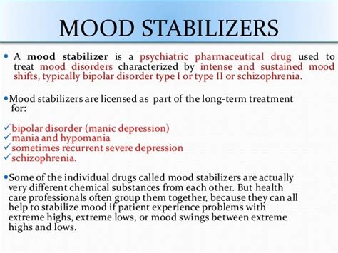 Mood Stabilizers For Bipolar Disorder Schizophrenia And Mania