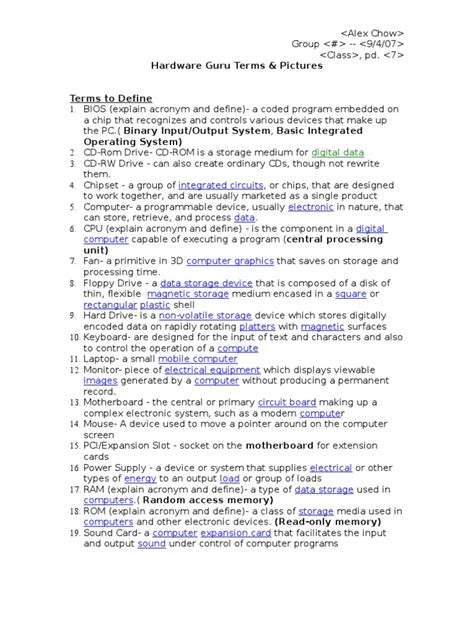Hardware Pdf Personal Computers Computer Data Storage