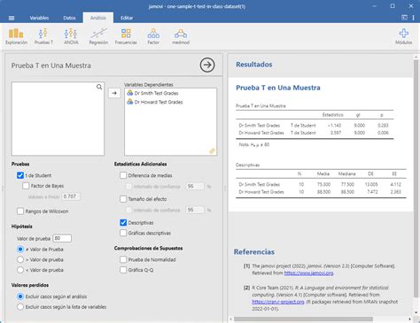 Prueba T De Una Muestra En Jamovi Dr Matt C Howard