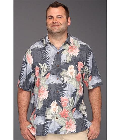 Tommy Bahama Big And Tall Garden Of Hope And Courage Camp Shirt Black