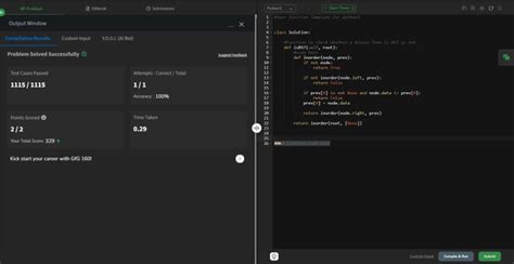 Gfg160 Binarytree Bst Validation Inordertraversal Recursion Python Ankur