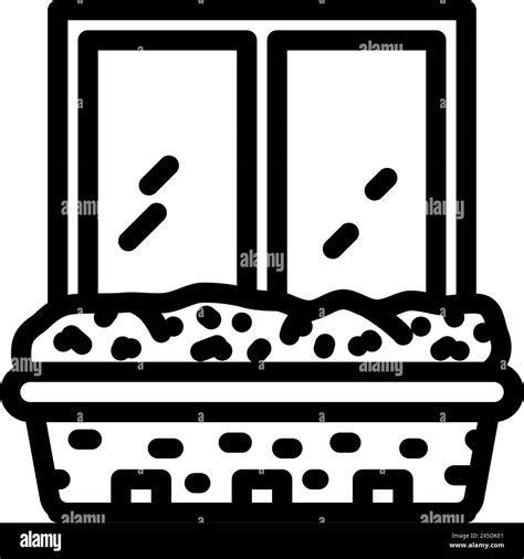 Window Boxes Urban Gardening Line Icon Vector Illustration Stock Vector