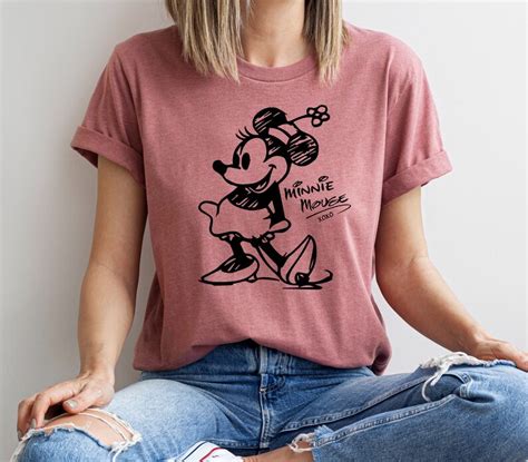 Mickey Sketch Shirt Minnie Sketch Tee Vintage Mickey Minnie Etsy