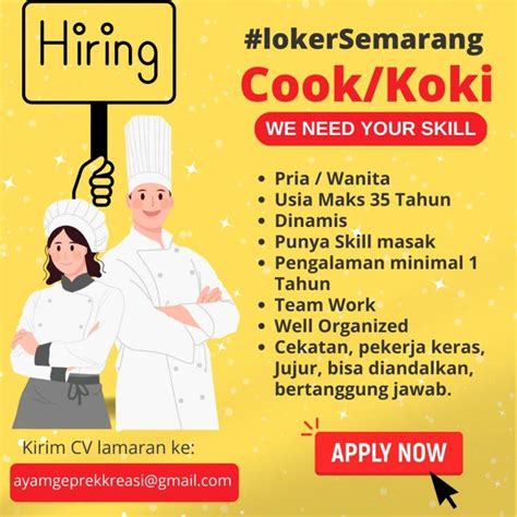 Lowongan Kerja Cook Di Ayam Geprek Kreasi Lokersemarid