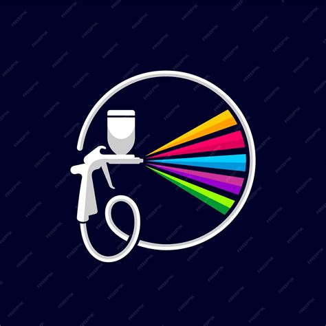 Logotipo De Tinta Spray Com Conceito De Círculo Vetor Premium