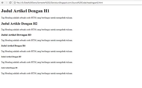 mengenal html bagian 3 pengenalan heading dalam html rull learn