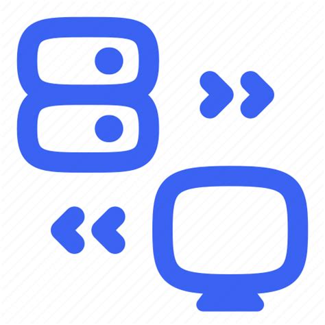 Computer Monitor Connect Database Network Server Data Icon