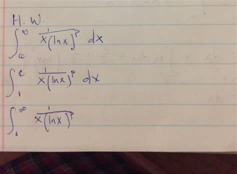 solved h w integrate limit between 6 to infinity 1 x in x
