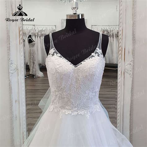 A Line Boho Sleeveless V Neck Lace Appliques Backless Wedding Dress Pr