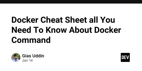 Docker Cheat Sheet All You Need To Know About Docker Command Dev