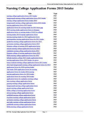 Fillable Online Scieplo Nvllb Nursing College Application Forms 2015