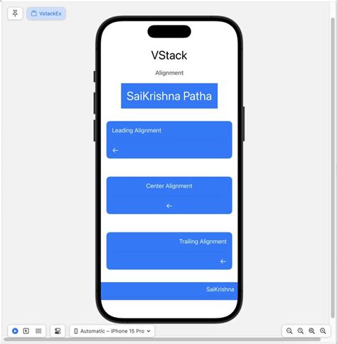 Swift Ui Vstack Alignment Example Saikrishna Patha
