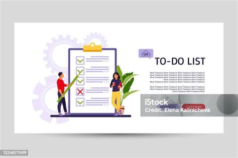 체크리스트 할 일 목록 방문 페이지 비즈니스 아이디어 계획 또는 커피 휴식 벡터 그림입니다 플랫 스타일 알림목록에 대한 스톡 벡터 아트 및 기타 이미지 Istock