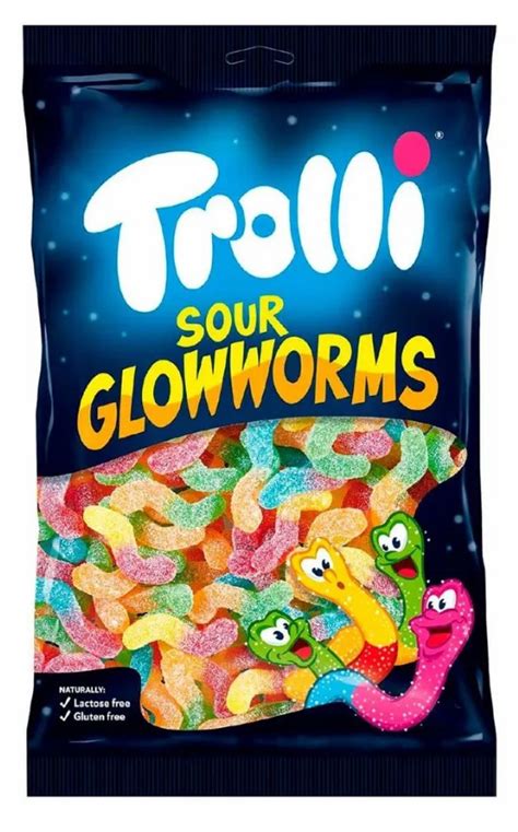 Жевательный мармелад Trolli Sour Glow Worms Кислые червячки 1 кг в