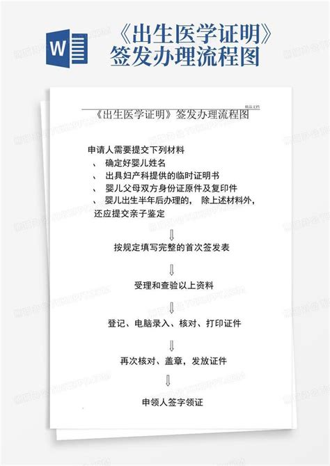 《出生医学证明》签发办理流程图word模板下载编号qpynxpae熊猫办公