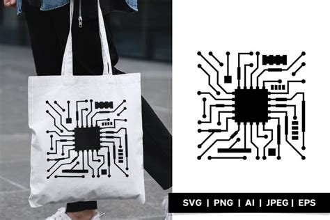 Computer Circuit Board Illustration SVG Technology Design