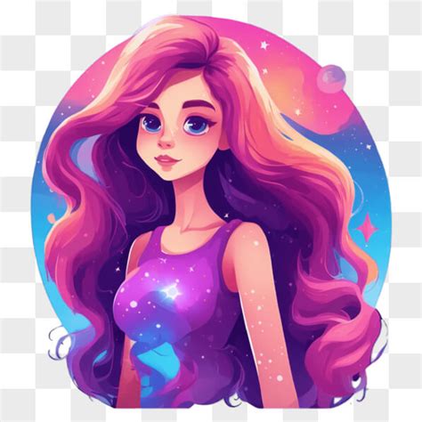 Baixe Garota Inspirada Em Anime Com Cabelos Rosa Longos E Olhos Azuis
