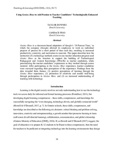 Pdf Including Passion Within Teacher Candidate Assignments How