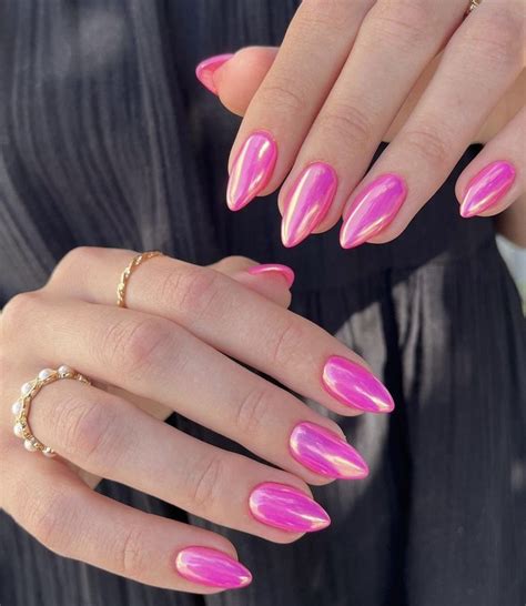 Aurora Rose Pink Chrome Nails Chrome Nails Designs Pretty Nails