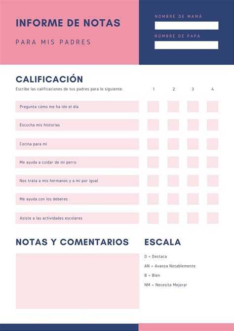 Diseña Boletines De Notas Gratis Y Online Con Canva