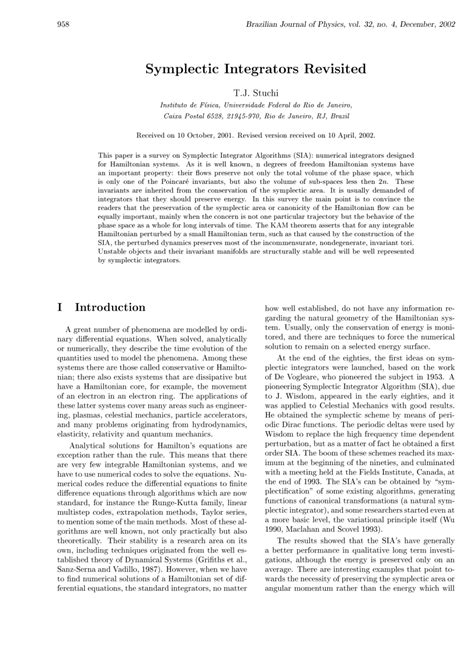Pdf Symplectic Integrators Revisited
