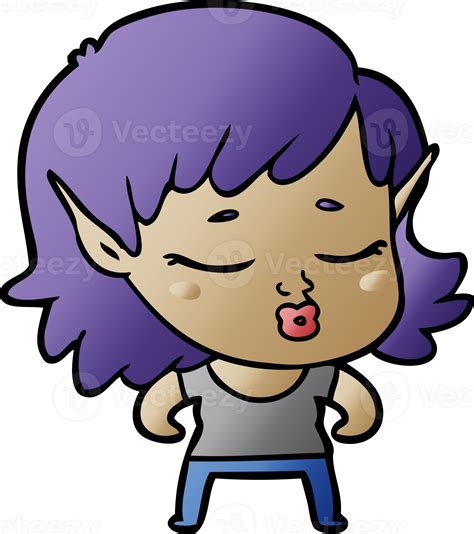 Pretty Cartoon Elf Girl Drawing 47185922 Png