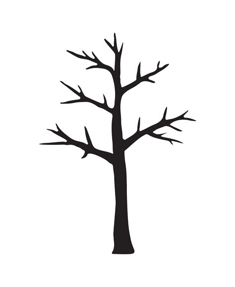 Vector Black Hand Drawn Naked Tree Silhouette 36169139 Vector Art At Vecteezy