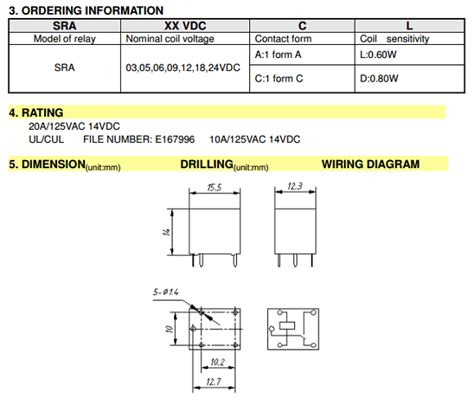 SRA VDC CL Datasheet VDC Relay Songle