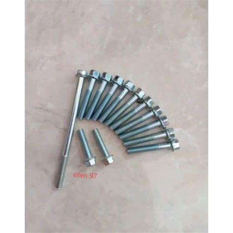 2 Biji Baut Cvt Beat Kunci 8 Panjang 1 5cm 10cm Flange Bolt Beat