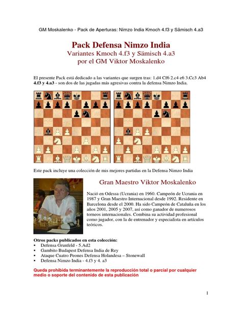 1 Nimzoindia 4a3 Y 4f3 Pdf Pdf Aperturas De Ajedrez Ajedrez
