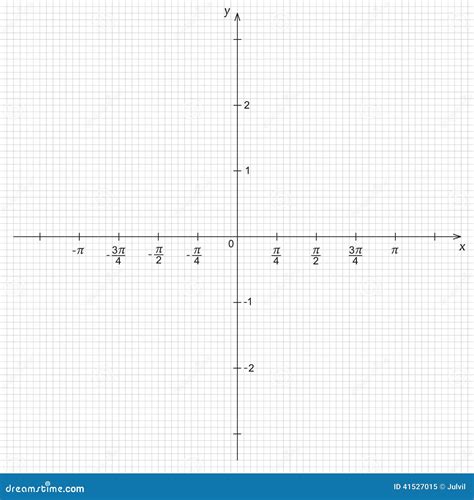 Trigonometrical System Of Coordinates On Graph Paper Vector Illustration Template For Drawing