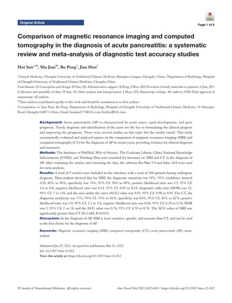 Pdf Comparison Of Magnetic Resonance Imaging And Computed Tomography