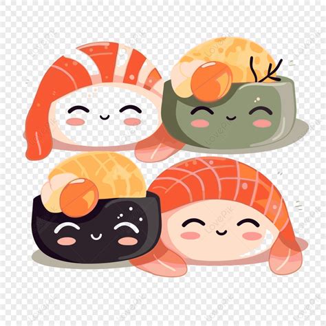 귀여운 초밥 벡터클립 아트상표만화 Png 일러스트 무료 다운로드 Lovepik