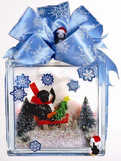 Nicole™ Crafts Penguin Diorama Glass Block Glassblock Craft