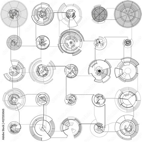 Abstract Hud Elements On White Background High Tech Motion Design