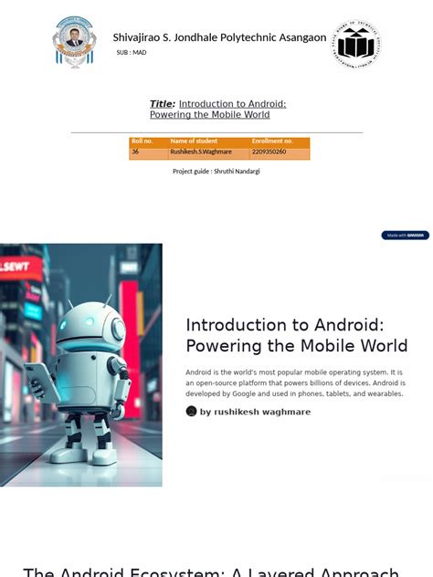 Introduction To Android Powering The Mobile World Pdf Android Operating System Mobile App