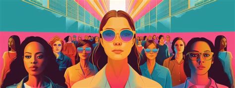 Grupo De Mujeres De Pie Frente Al Espejo Foto Premium