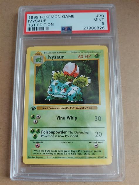 Ivysaur 1999 Pokemon Game 30 1st Edition PSA 9 Price Guide Sports