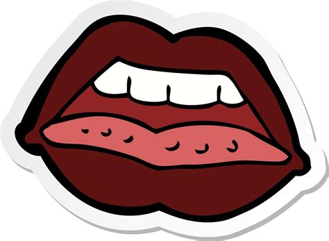 Pegatina De Un Símbolo De Labios Sexy De Dibujos Animados 10762234