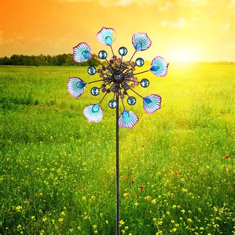 Cofest Outdoor Wind Spinner Metal Stake Yard Spinners Garden Windmill